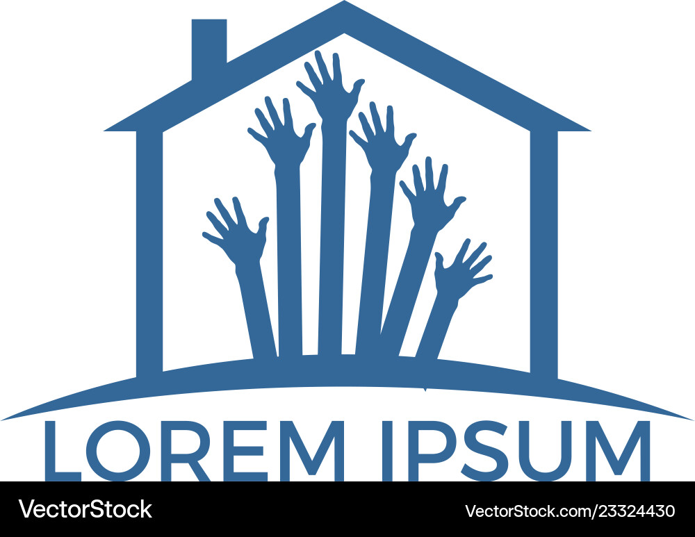 Orphan children home logo design Royalty Free Vector Image