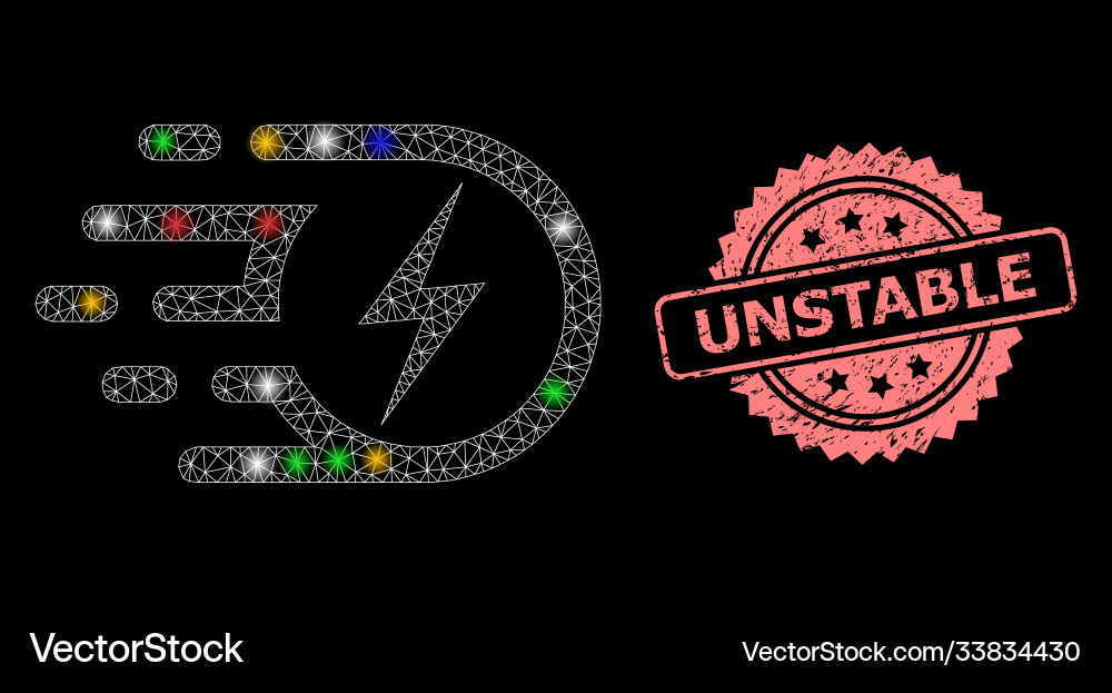 Scratched unstable seal and network electric Vector Image