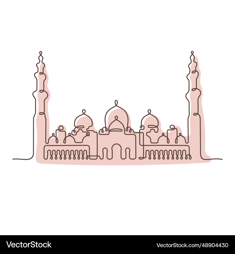 Sheikh zayed grand mosque in abu dhabi uae Vector Image