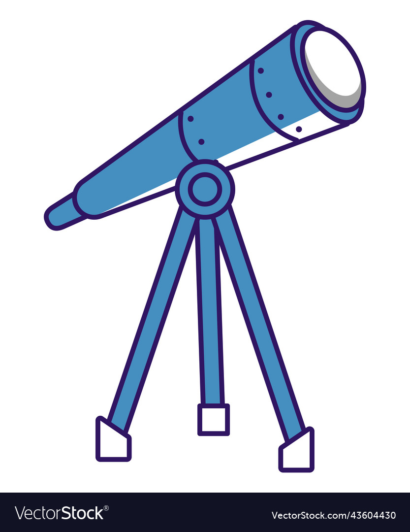 Telescope device space outer Royalty Free Vector Image