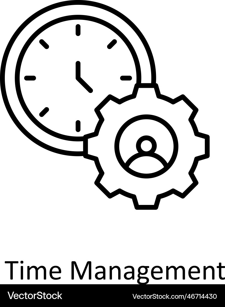 Time management outline icons simple sto Vector Image