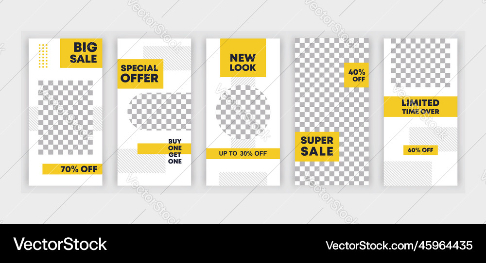 5 collection editable social media templates Vector Image