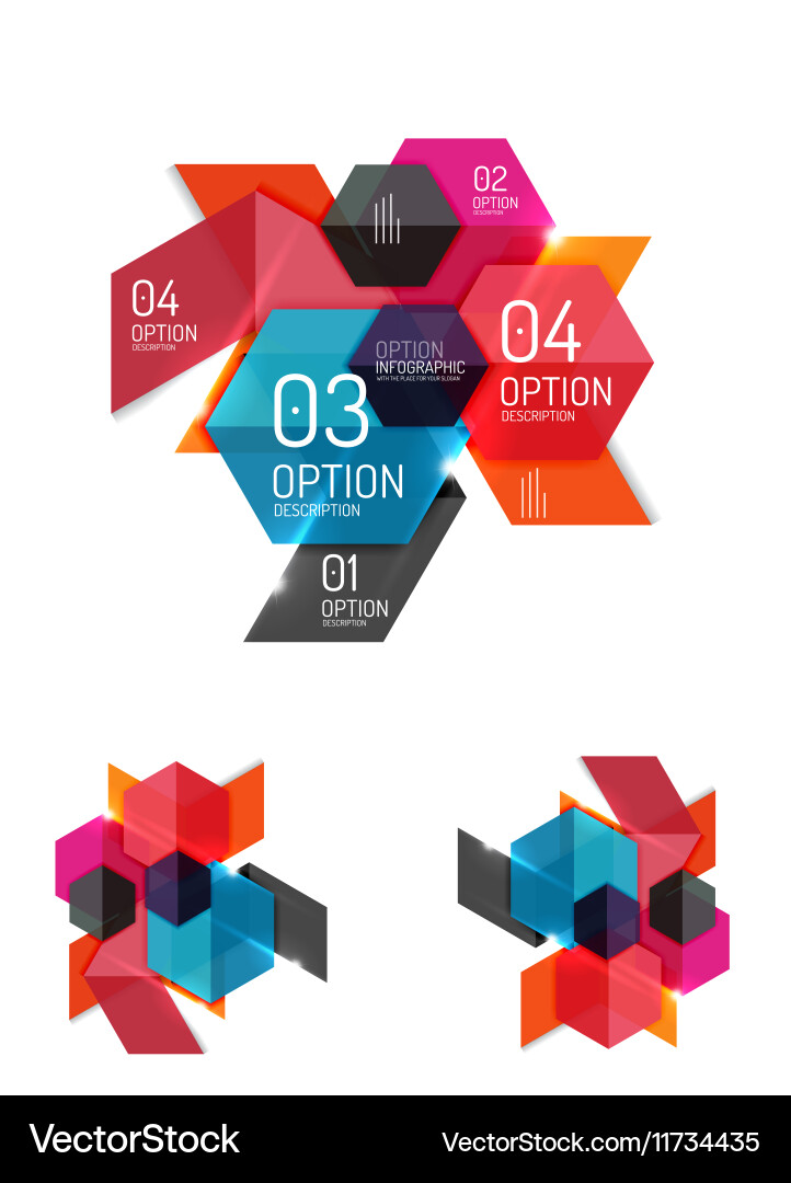 Abstract paper geometric infographic templates Vector Image