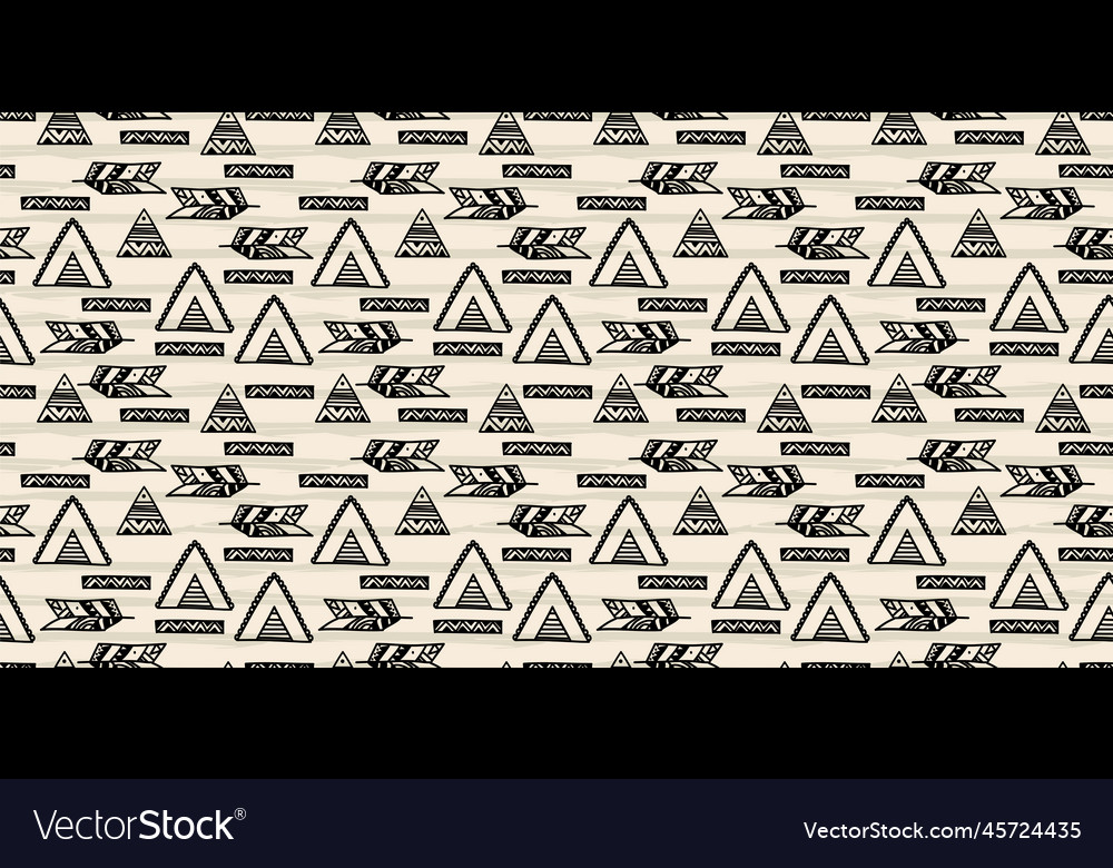 Bohemian abstract pattern tribal seamless drawing Vector Image