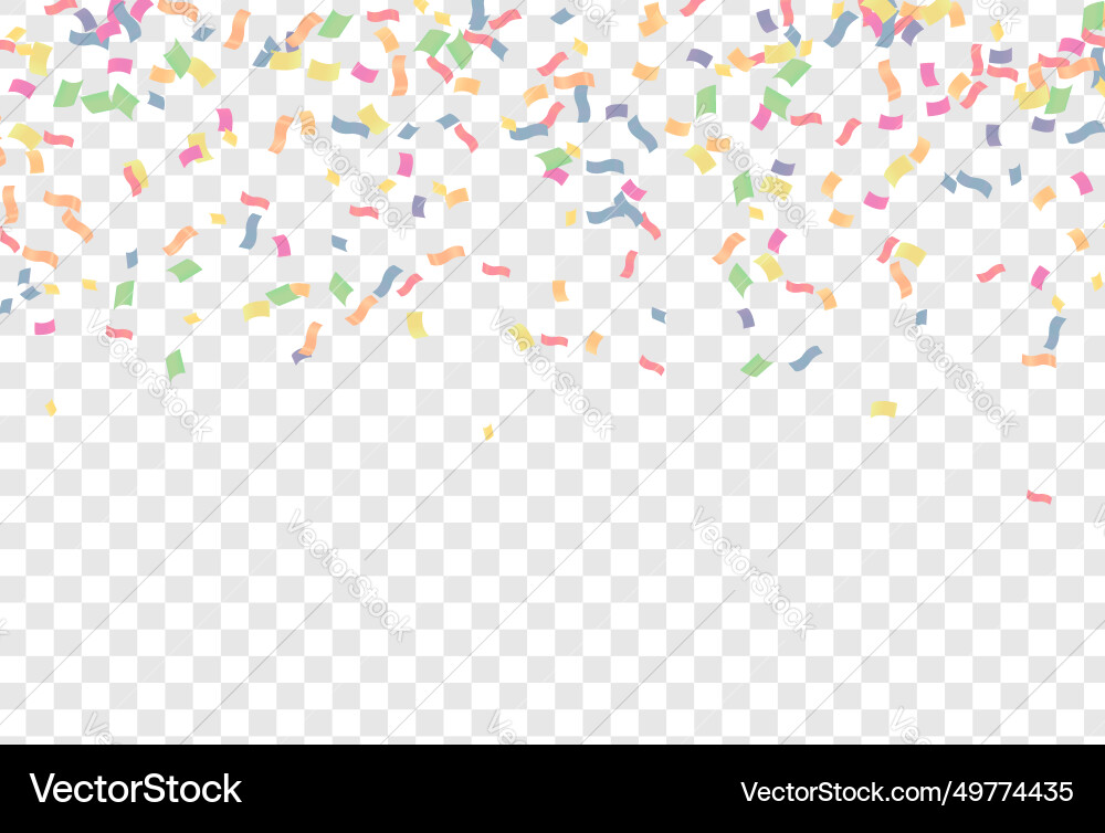 Colorful confetti on transparent background Vector Image