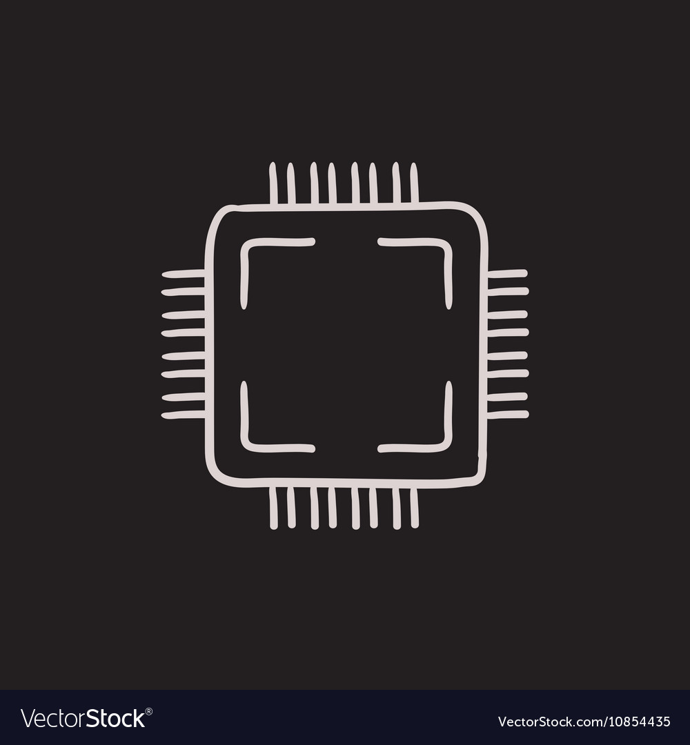Cpu sketch icon Royalty Free Vector Image - VectorStock