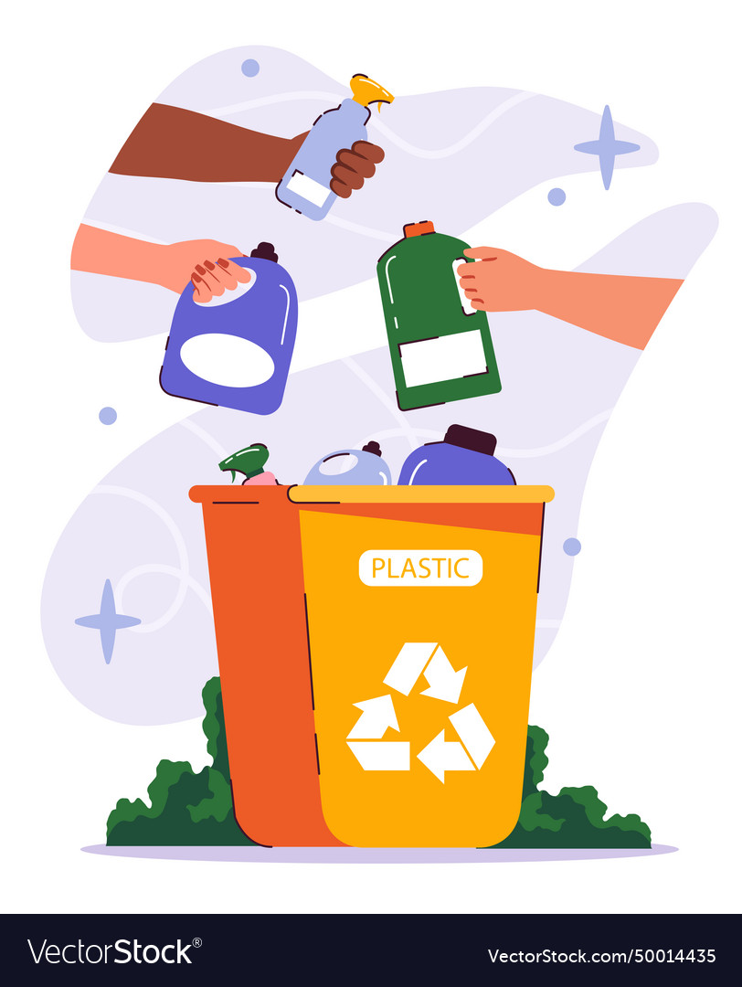 Garbage sorting concept Royalty Free Vector Image Garbage sorting concept Royalty Free Vector Image