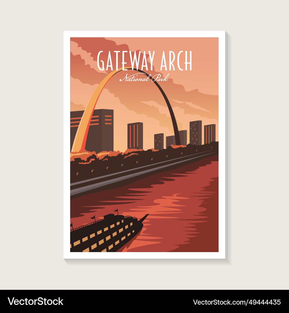 Gateway arch national park poster design Vector Image