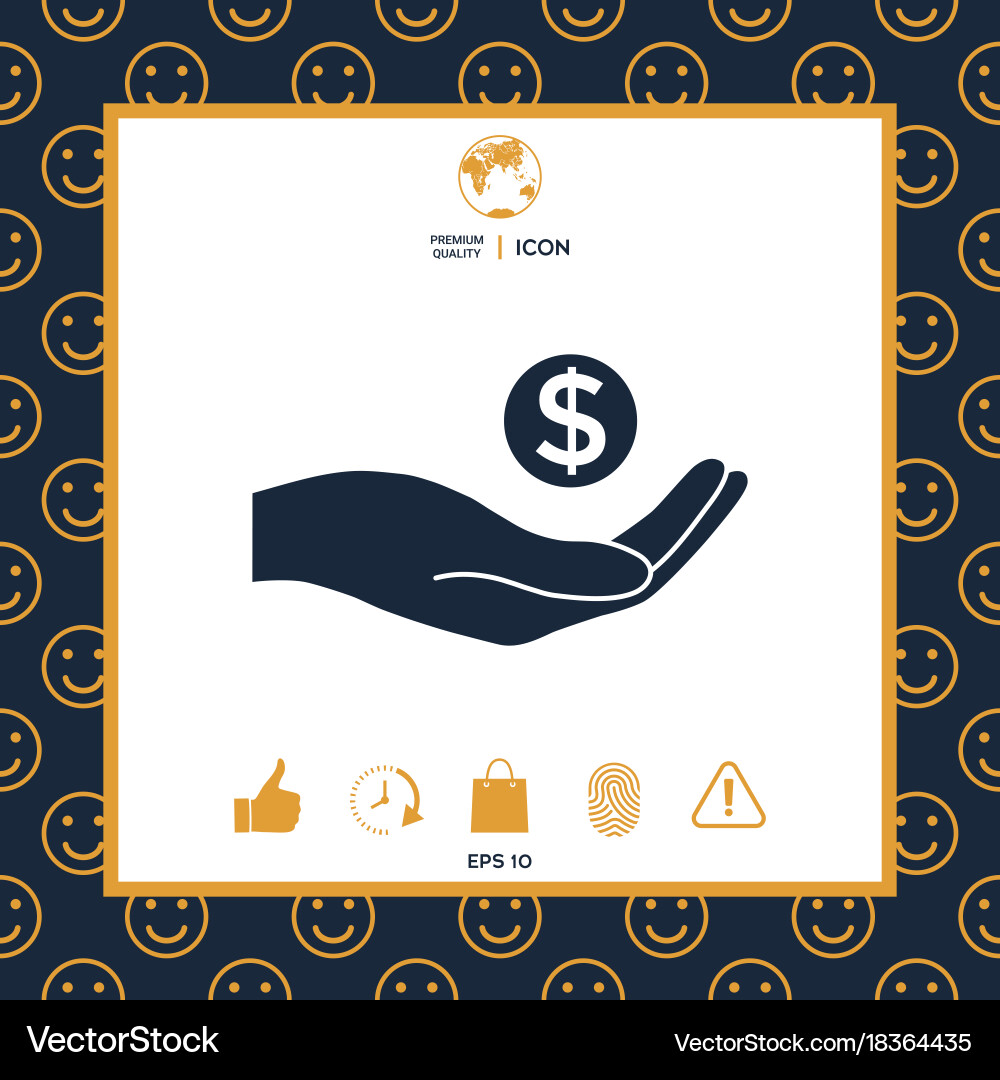 Hand holding money - dollar symbol Royalty Free Vector Image