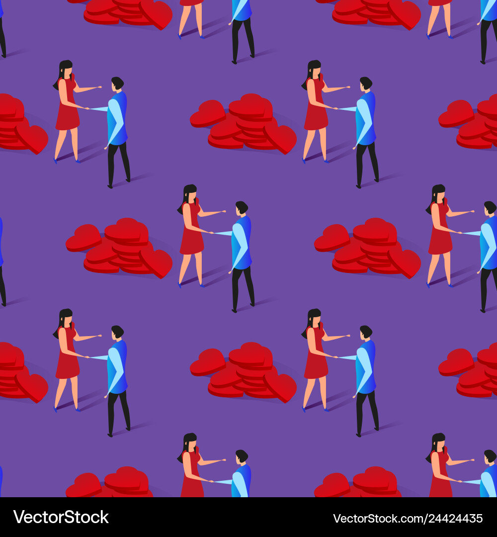 Happy couple romantic relationship seamless Vector Image