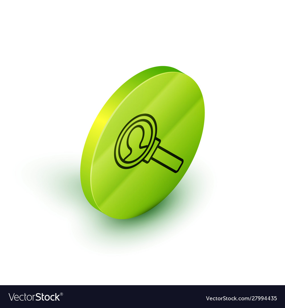 Isometric Line Magnifying Glass For Search Icon Vector Image