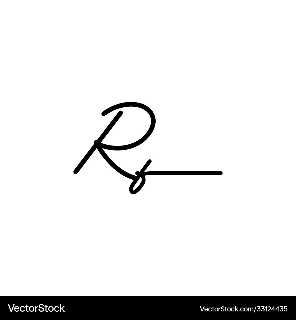 Letter rf signature logo template Royalty Free Vector Image