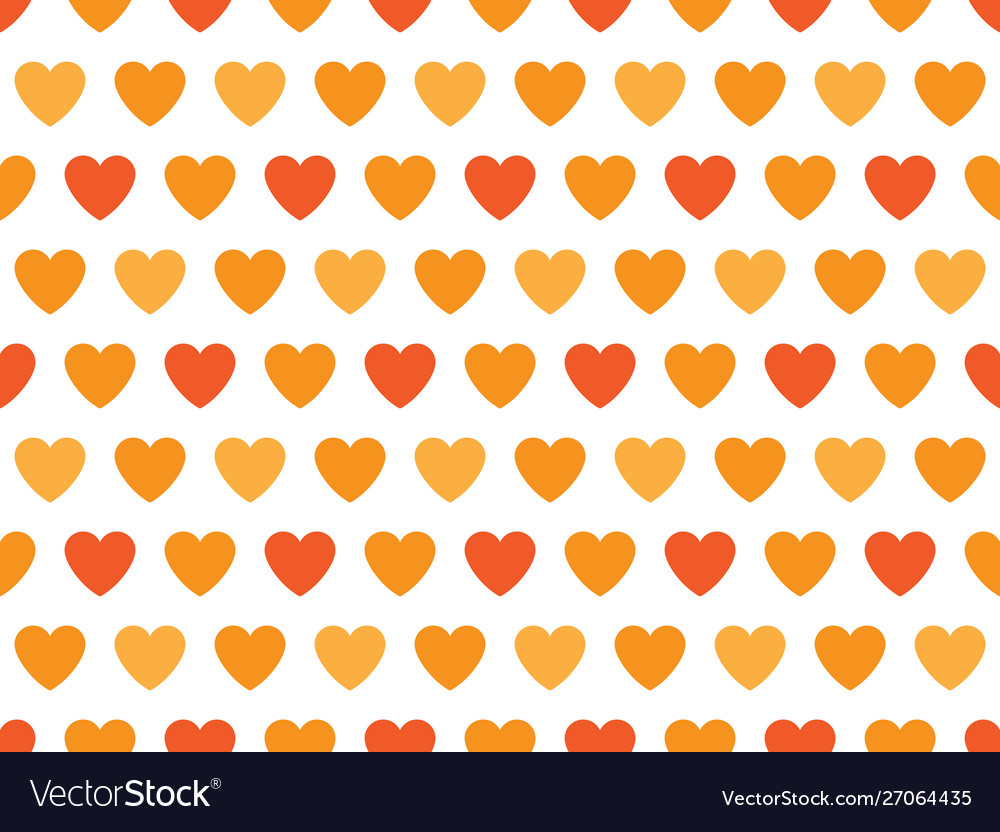 Orange heart shape pattern Royalty Free Vector Image