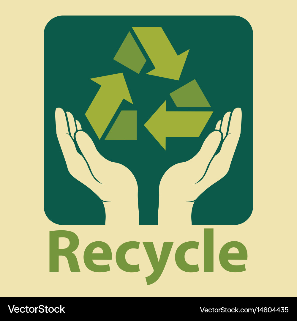 Recycle design in green colors Royalty Free Vector Image