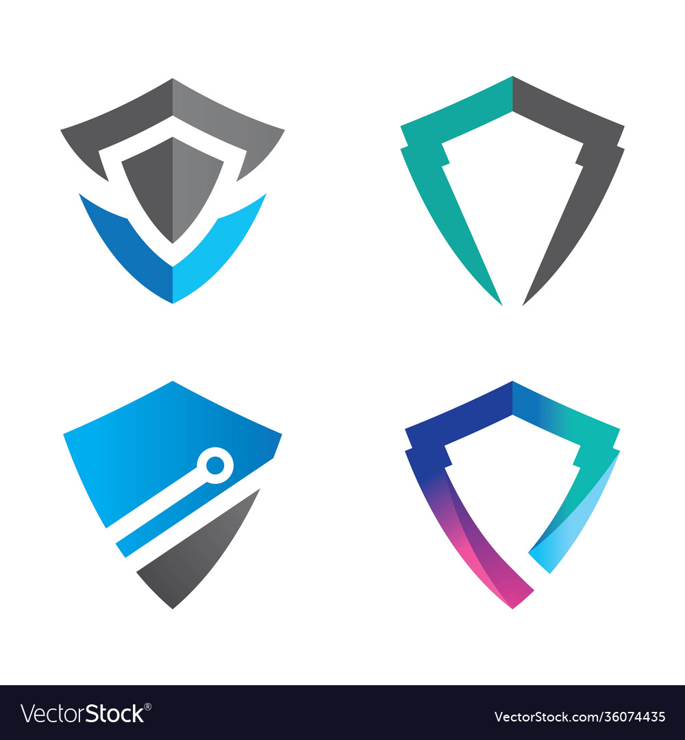 Shield gradient logo design Royalty Free Vector Image