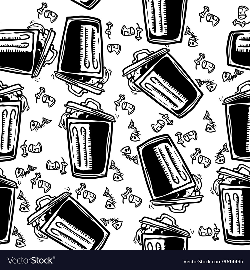 Trash can pattern Royalty Free Vector Image - VectorStock
