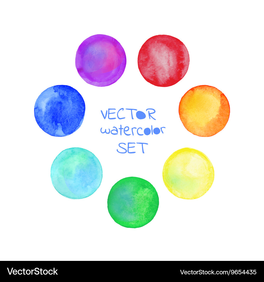 Watercolor circles set Royalty Free Vector Image