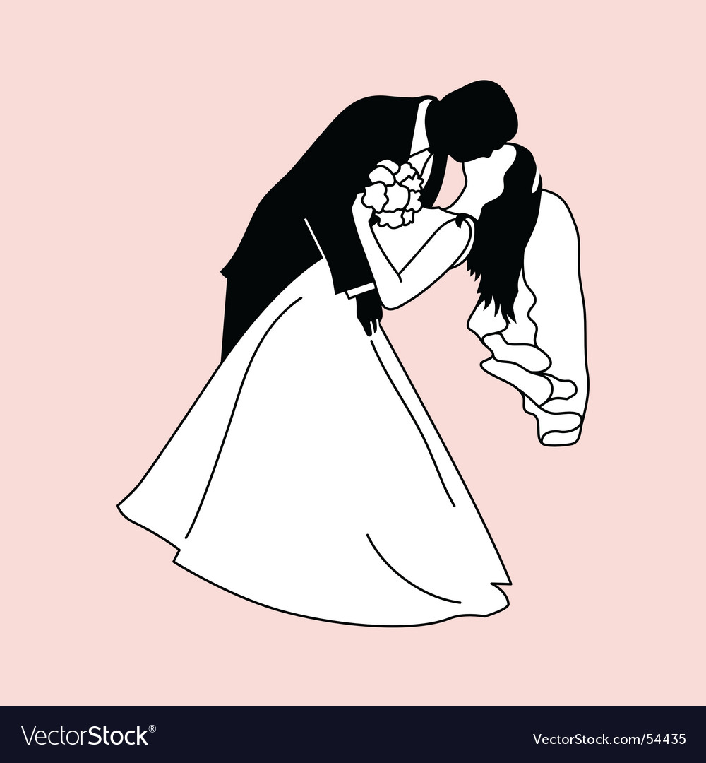 Wedding kiss Royalty Free Vector Image - VectorStock Wedding kiss Royalty Free Vector Image - VectorStock