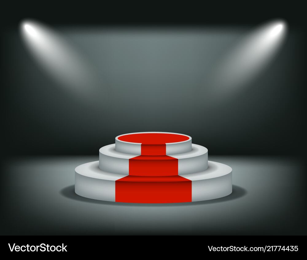 Winner podium pedestal or platform with lighting Vector Image