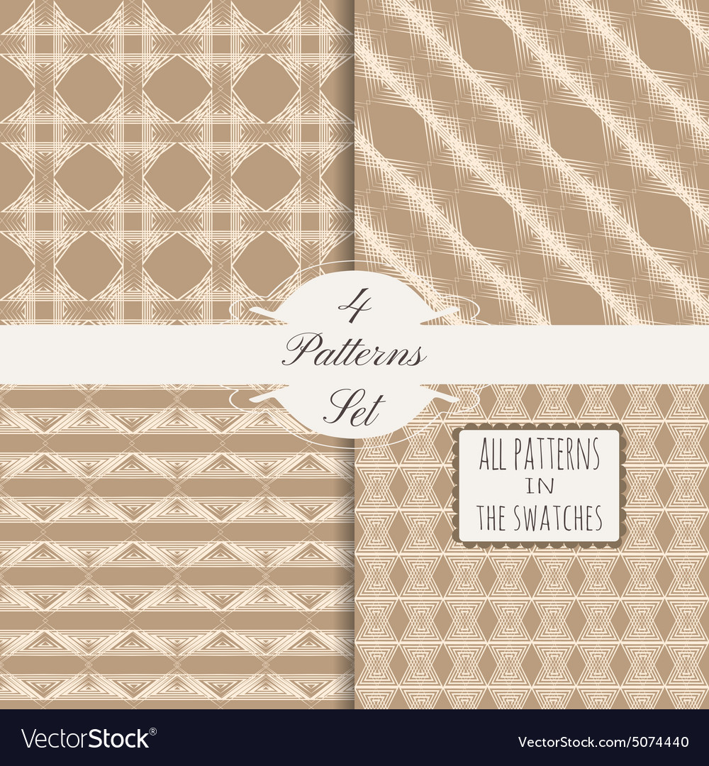 4 patterns set 6 Royalty Free Vector Image - VectorStock