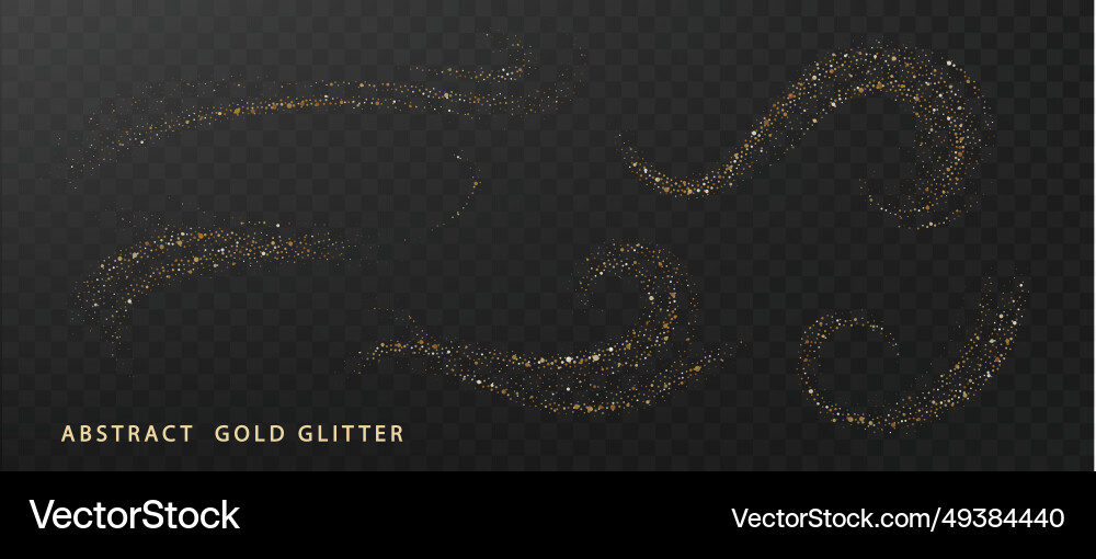 Abstract wave gold glitter isolated star dust Vector Image