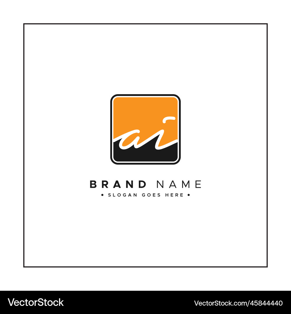 Ai initial logo in signature style Royalty Free Vector Image
