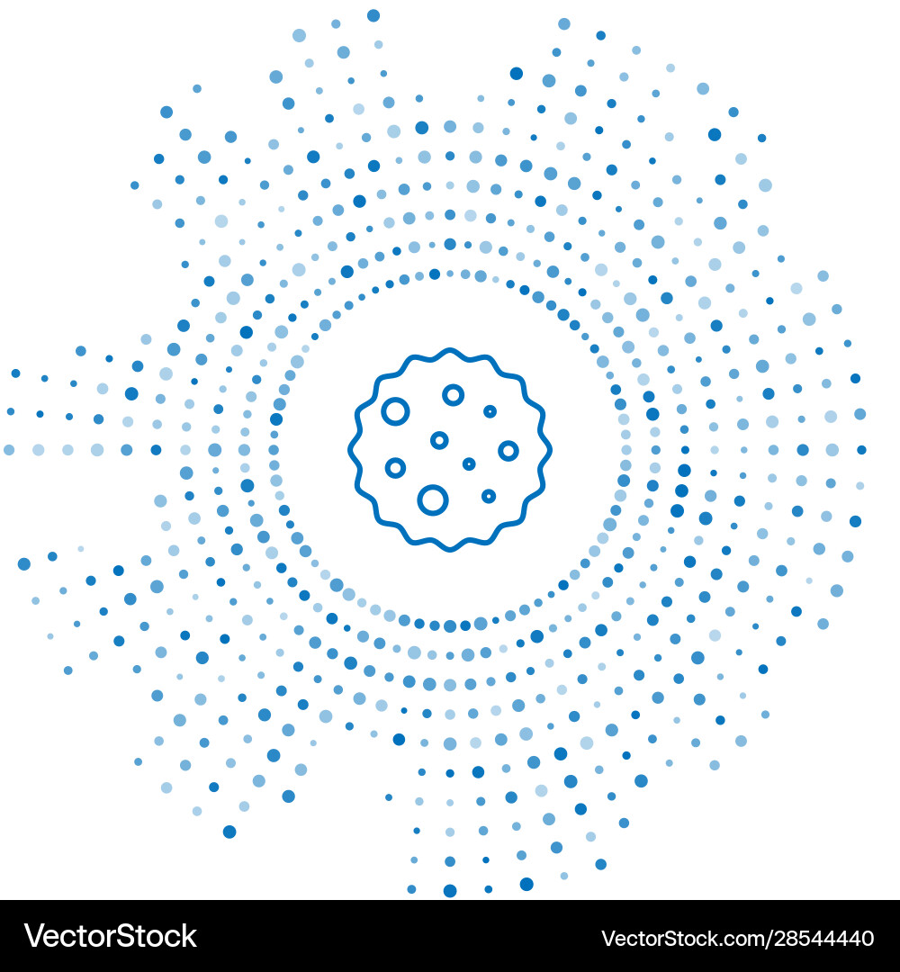 Blue line cookie or biscuit with chocolate icon Vector Image
