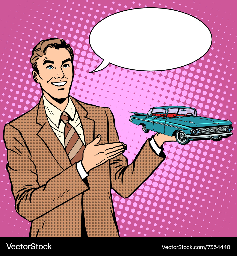 Businessman car salesman Royalty Free Vector Image
