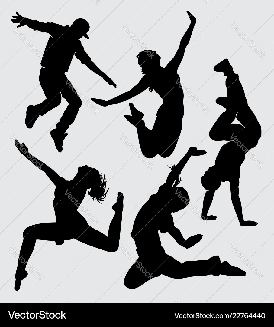 Dance and sport silhouette Royalty Free Vector Image