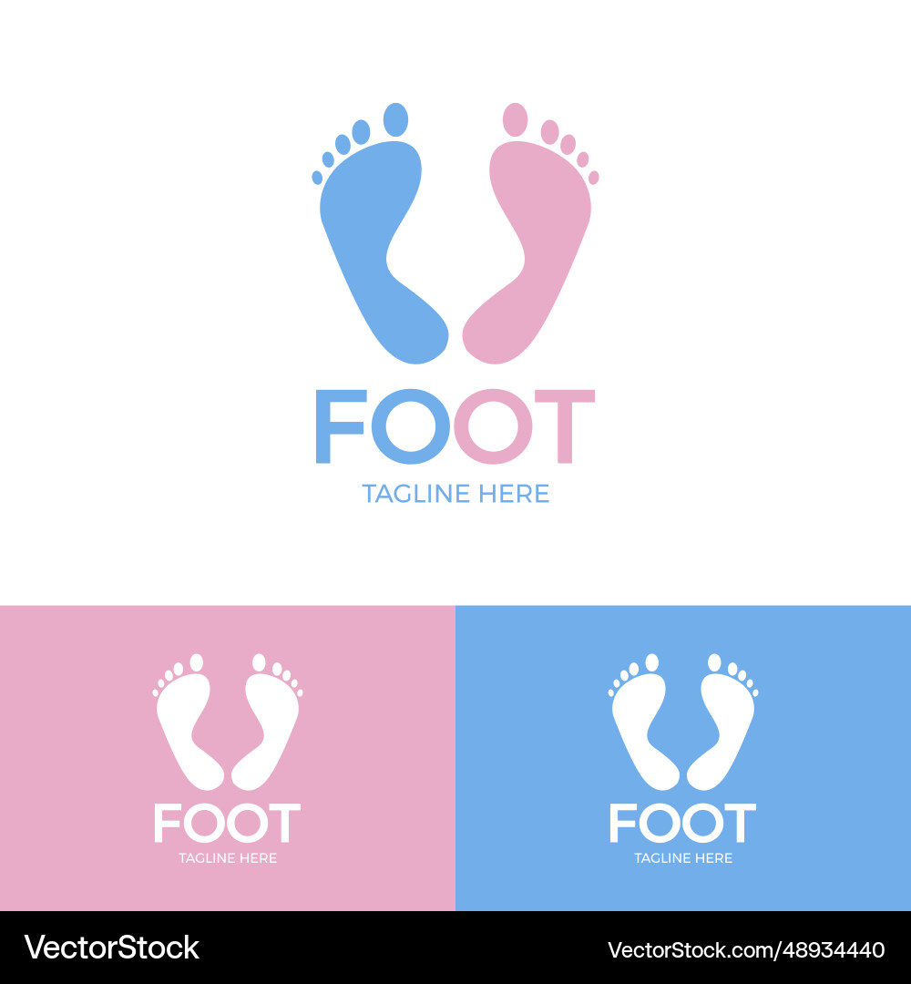 Foot feet podiatric logo design template Vector Image