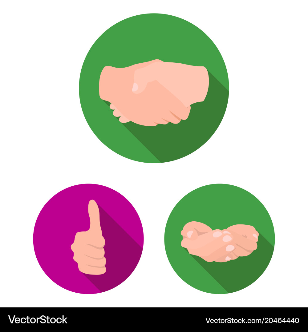 Hand gesture flat icons in set collection Vector Image