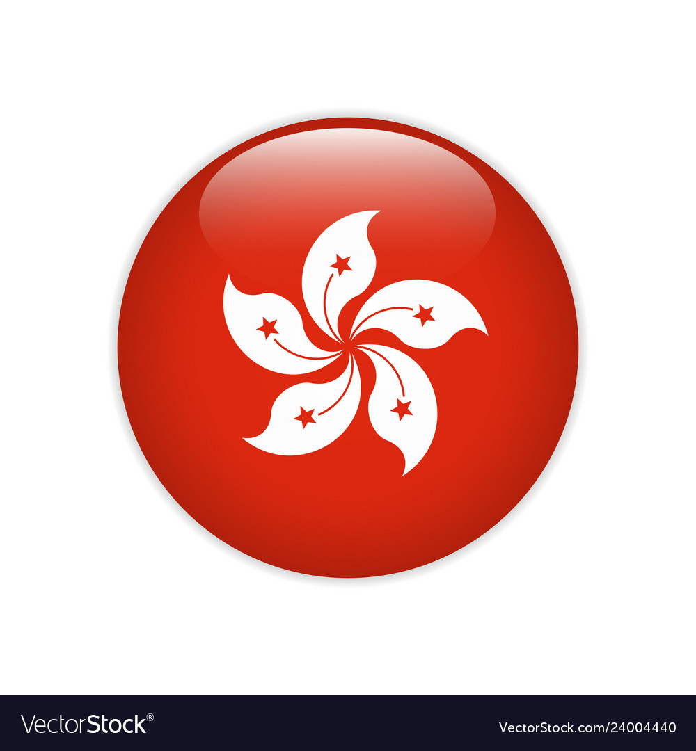 Hong kong flag on button Royalty Free Vector Image Hong kong flag on button Royalty Free Vector Image