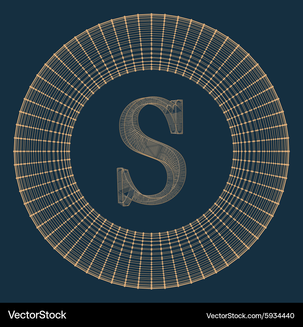 Letter fonts of mesh Royalty Free Vector Image