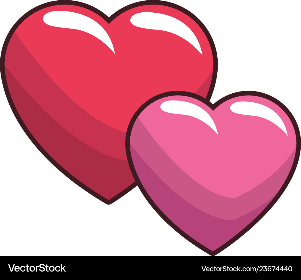 Love hearts cartoon Royalty Free Vector Image - VectorStock