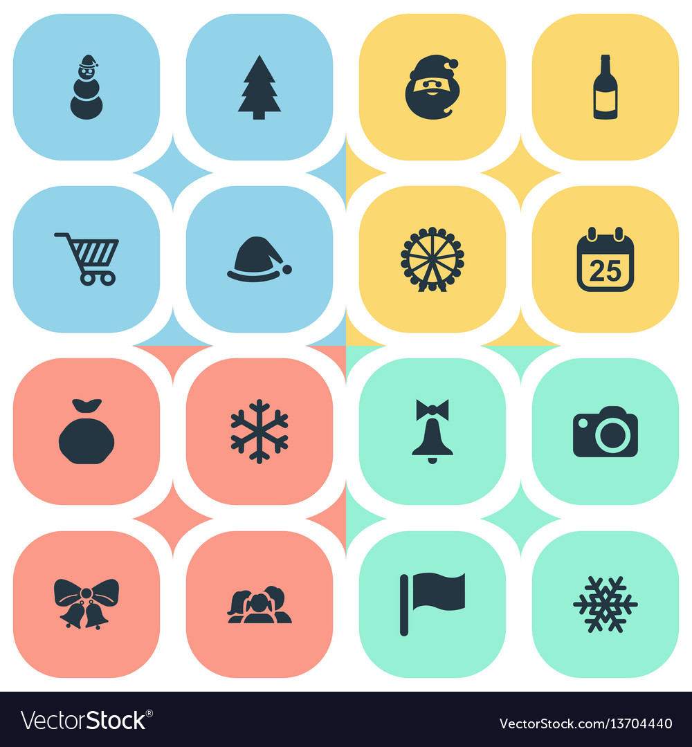 Set of simple christmas icons Royalty Free Vector Image