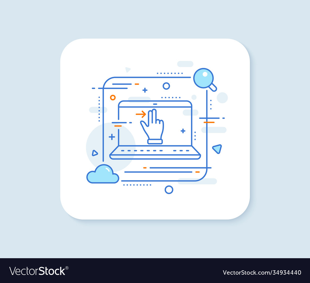 Touchscreen gesture line icon slide right arrow Vector Image Touchscreen gesture line icon slide right arrow Vector Image