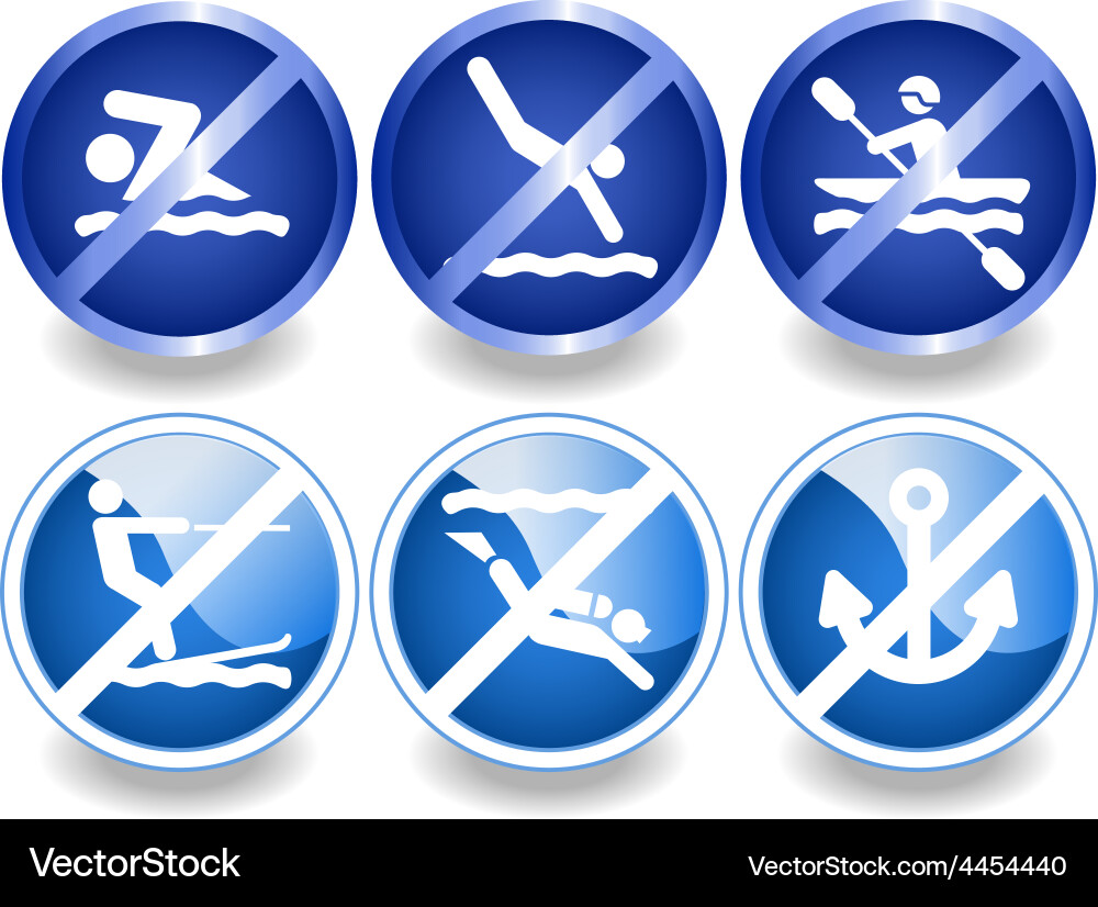 Water icons and stickers set 2 Royalty Free Vector Image
