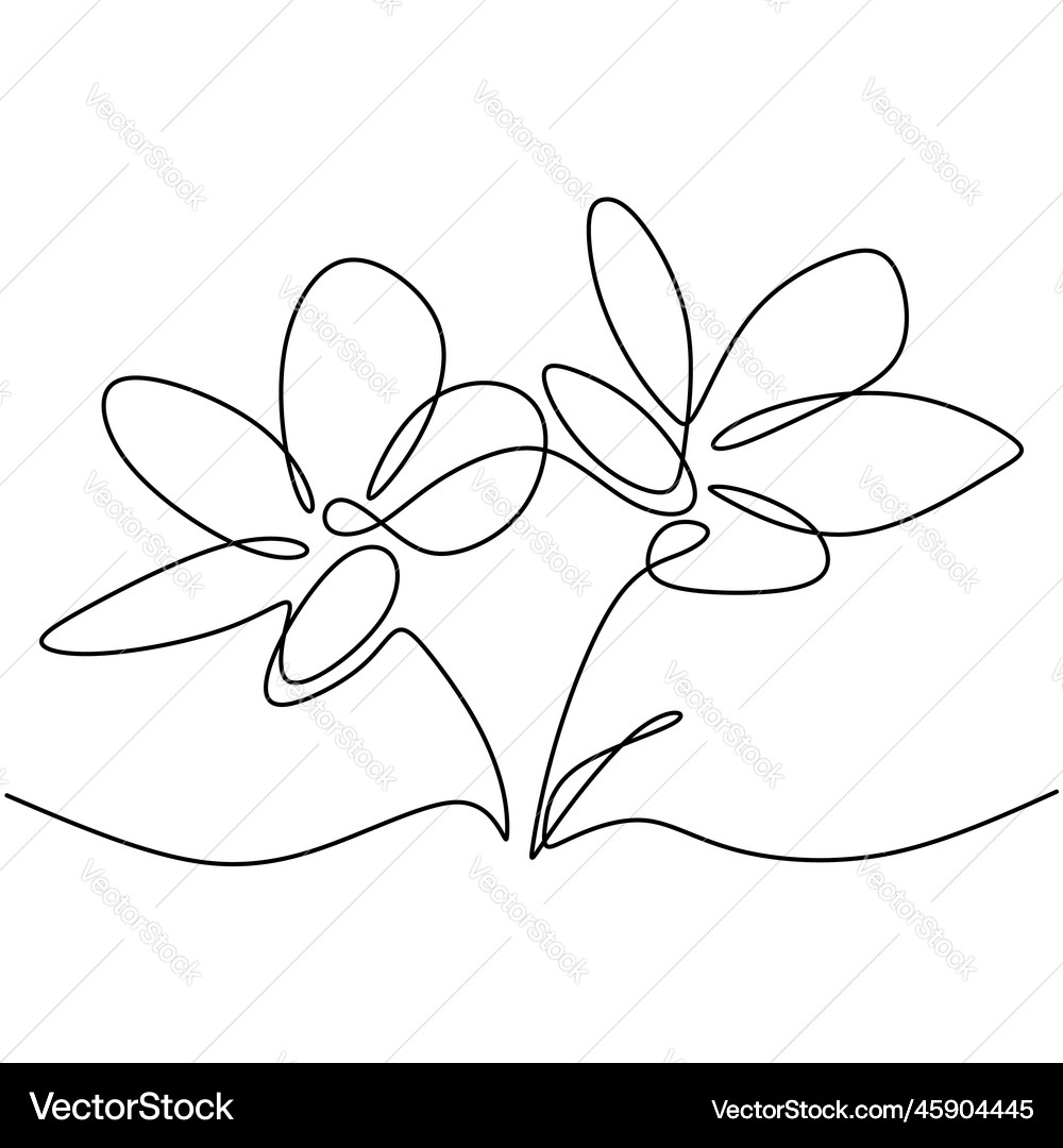 Beautiful flower in minimal line style continuous Vector Image