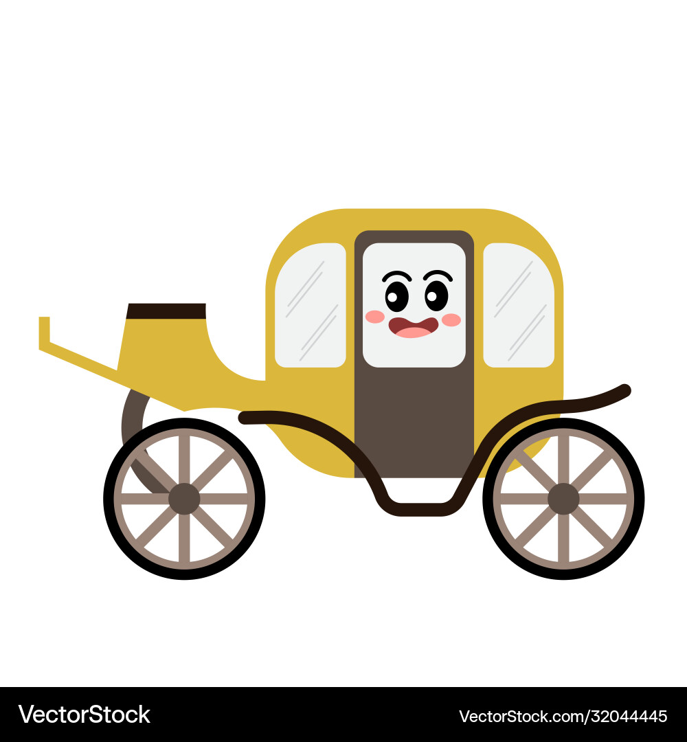 Carriage transportation cartoon character side Vector Image