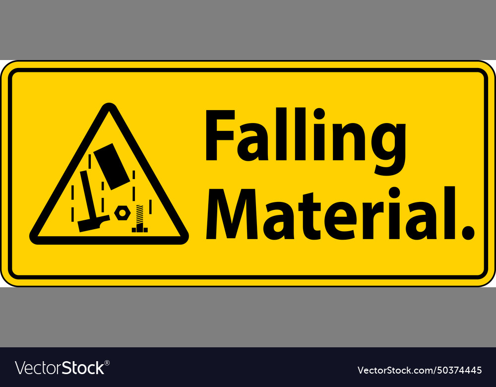 Caution sign falling material Royalty Free Vector Image