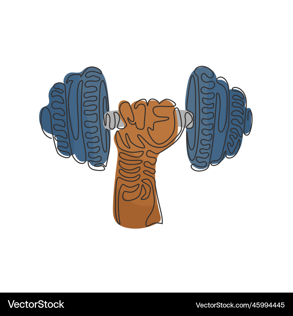 Continuous one line drawing athletic sportsman Vector Image