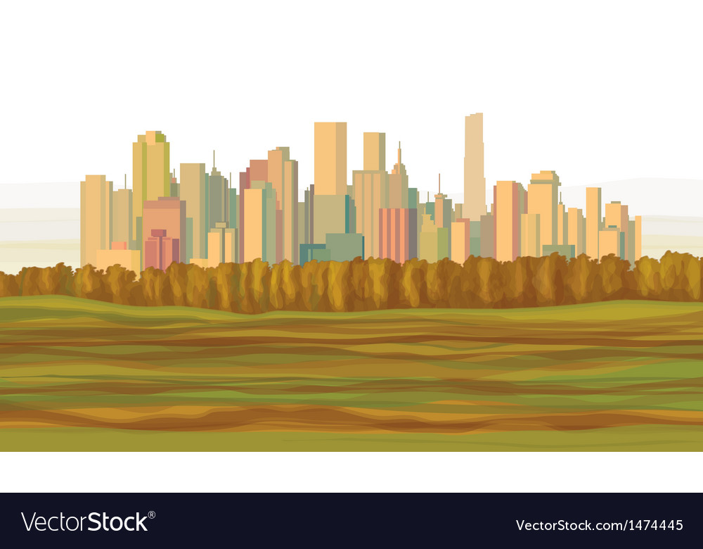 Fall city Royalty Free Vector Image - VectorStock