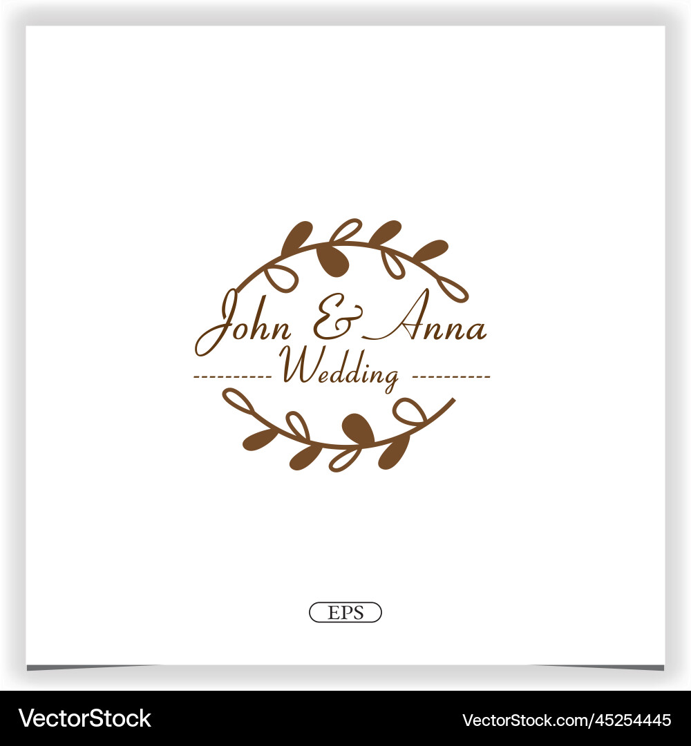 Floral wedding logo premium elegant template eps Vector Image