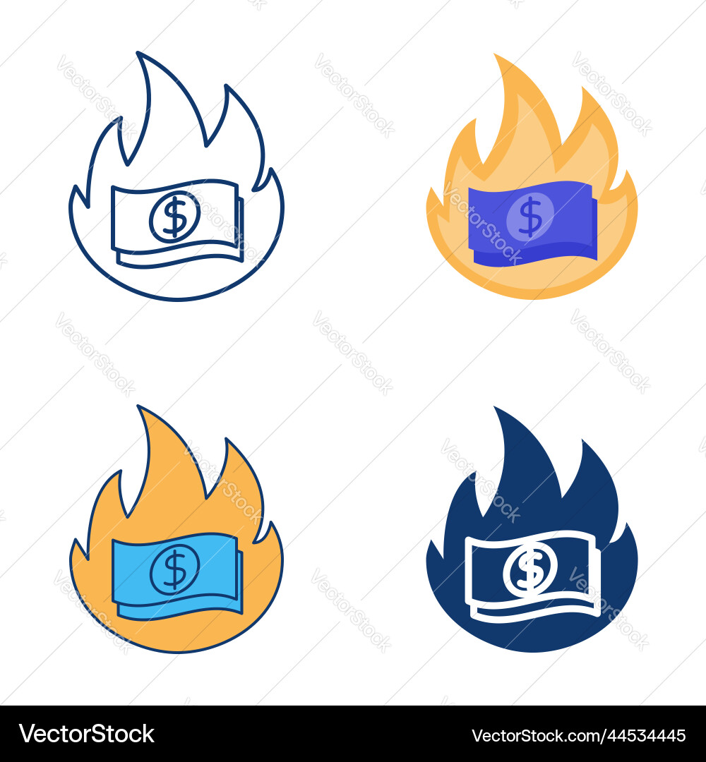 Inflation icon set in flat and line style Vector Image