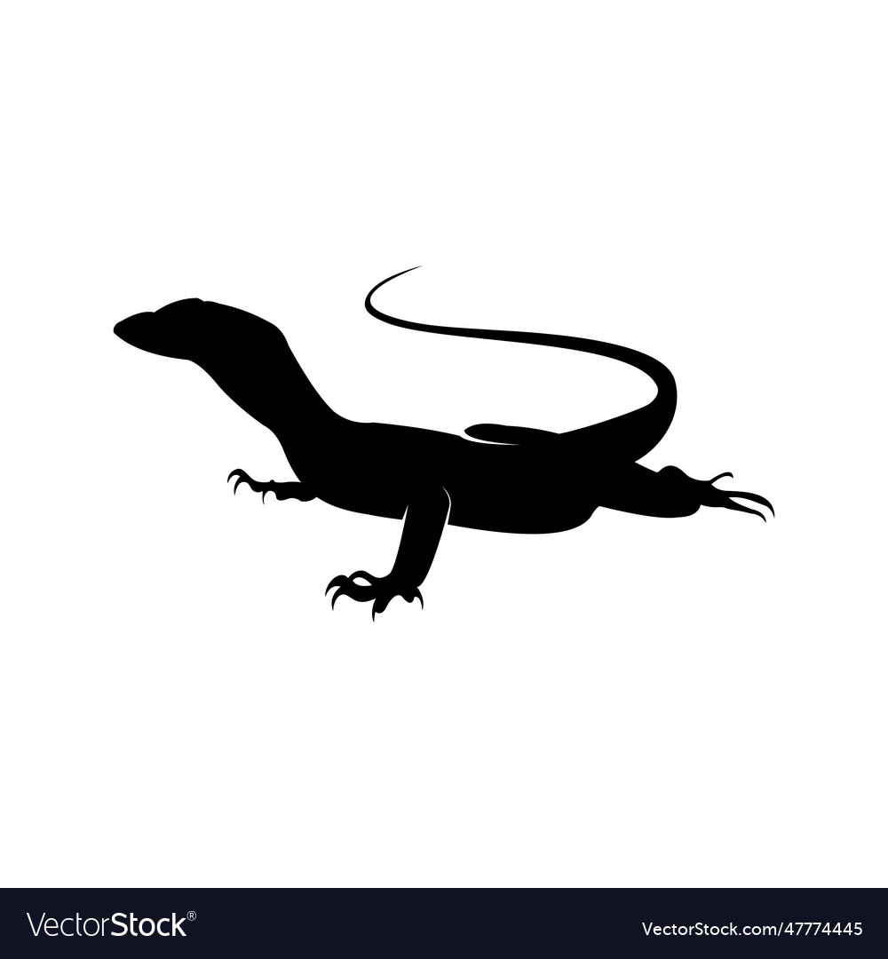 Monitor lizard flat style logo Royalty Free Vector Image