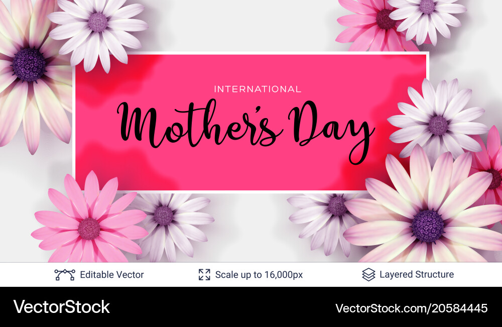 Mother Day Greeting Card Template Royalty Free Vector Image