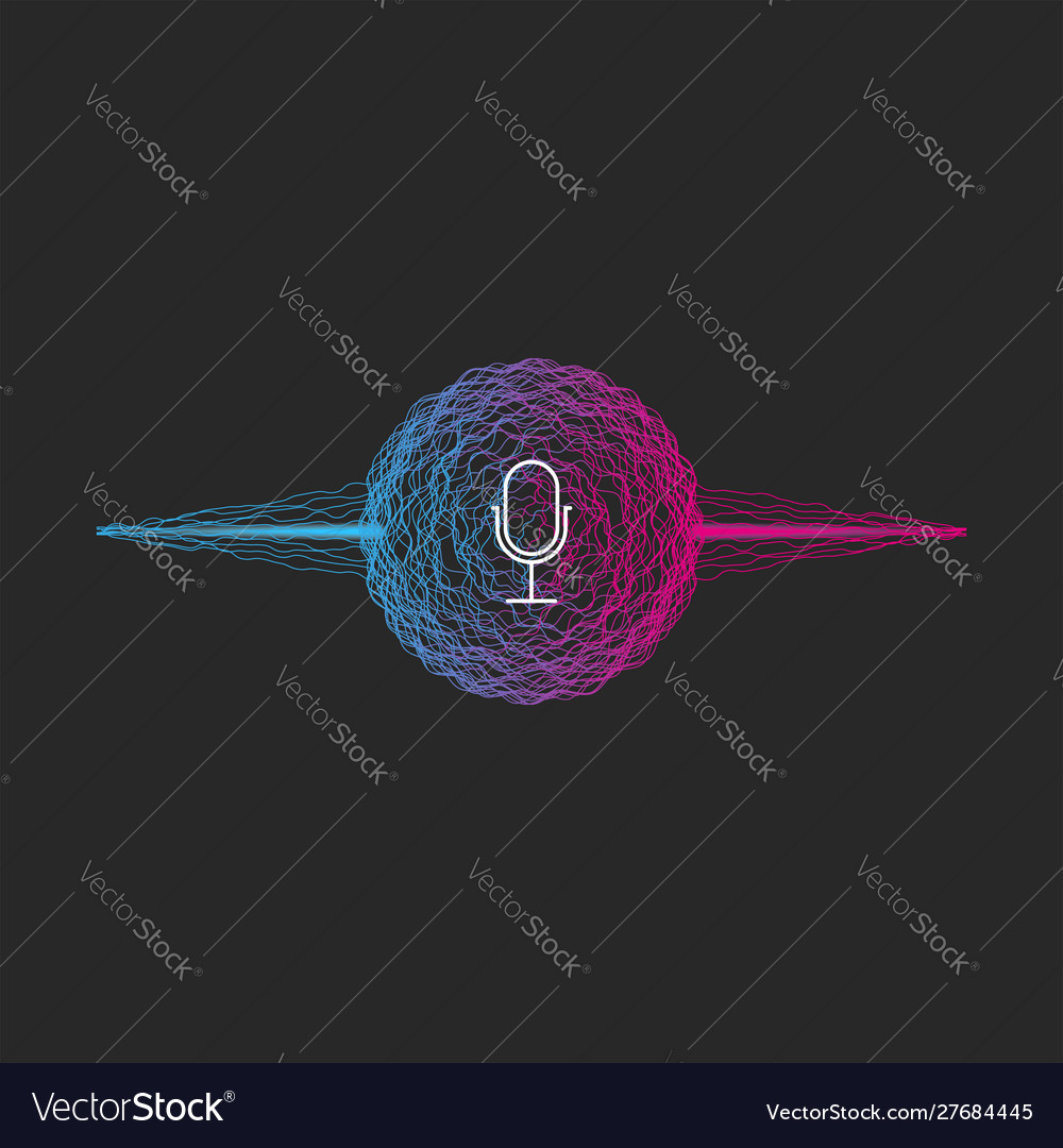 Personal voice assistant visualization circular Vector Image