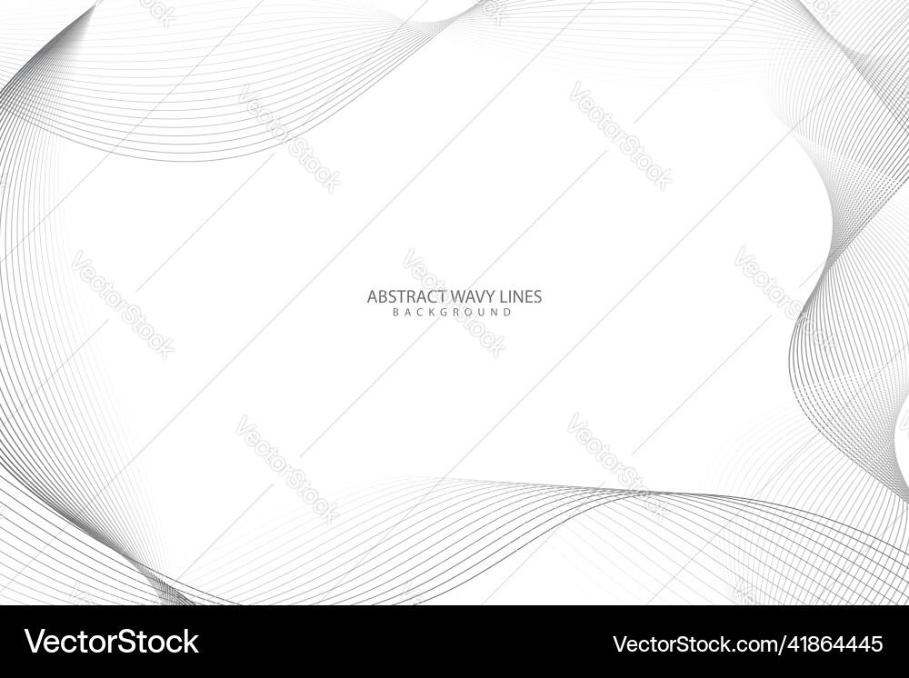 White background with wavy lines and copy space Vector Image