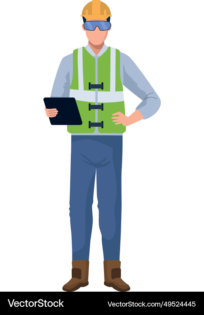Worker man wearing safety equipment Royalty Free Vector