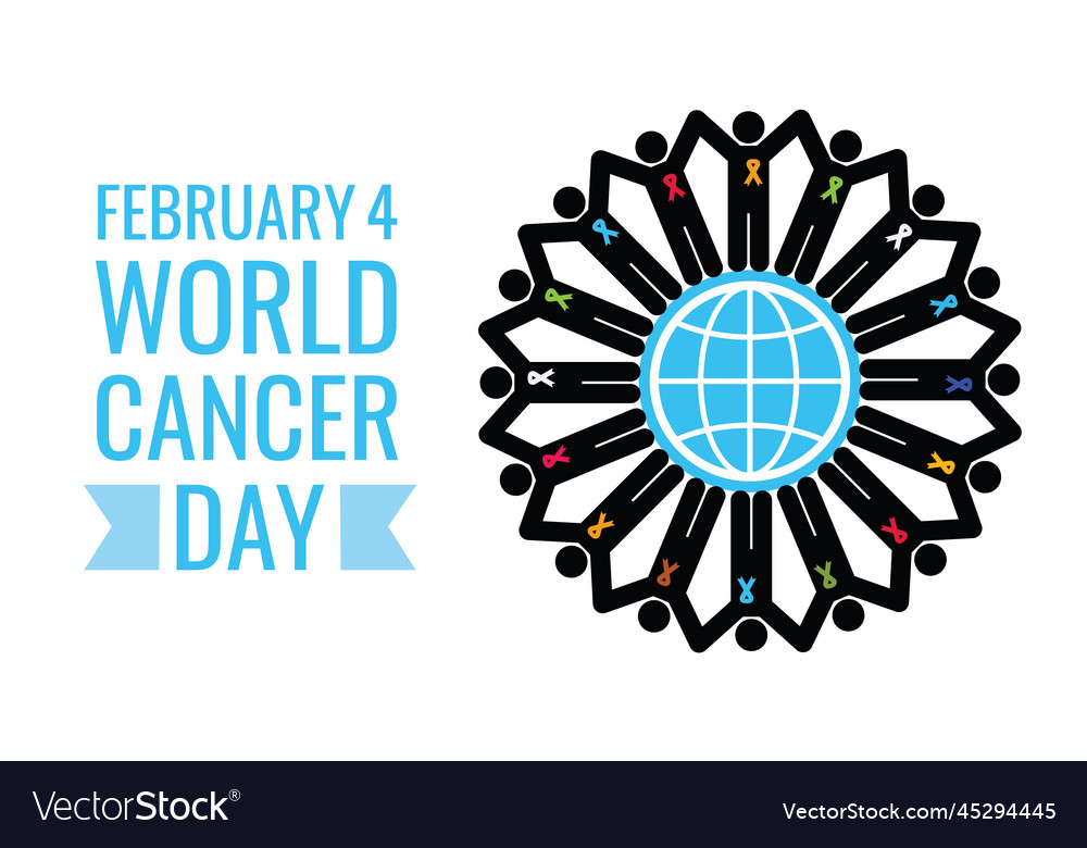 World cancer awareness day - february 4th Vector Image